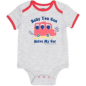 Lyrics by Lennon and McCartney Newborn Baby Boys 5 Pack Bodysuits Yellow/Red/Blue Newborn