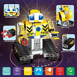 Remote Control Robot Building Kits with Remote & App - 385-Pcs Brick Blocks | Kids Learning Educational Science STEM Toys Building Toys for Girls and Boys Ages 6, 7, 8, 9, 10, 11, 12+ Years Old