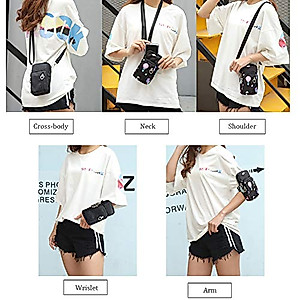 Outdoor Sweat-Proof Running Armbag Cross-Body Shoulder Casual Wallet Purse Crossbody Bag Gym Fitness Cell Phone Key Holder for iPhone 13 12 Pro Max Xs Max/Xr,Galaxy Note 10,Huawei P30 Pro,Black