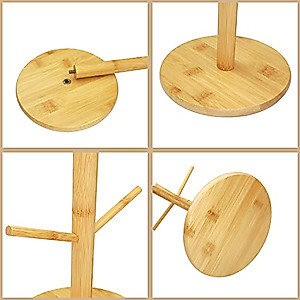 12 inch Wood Scrunchie Holder Organizer Stand Coffee Mug Holder Jewelry Display Stand Hair Ties Hair Band Holder Coffee Cup Holder Tree Rack Stand