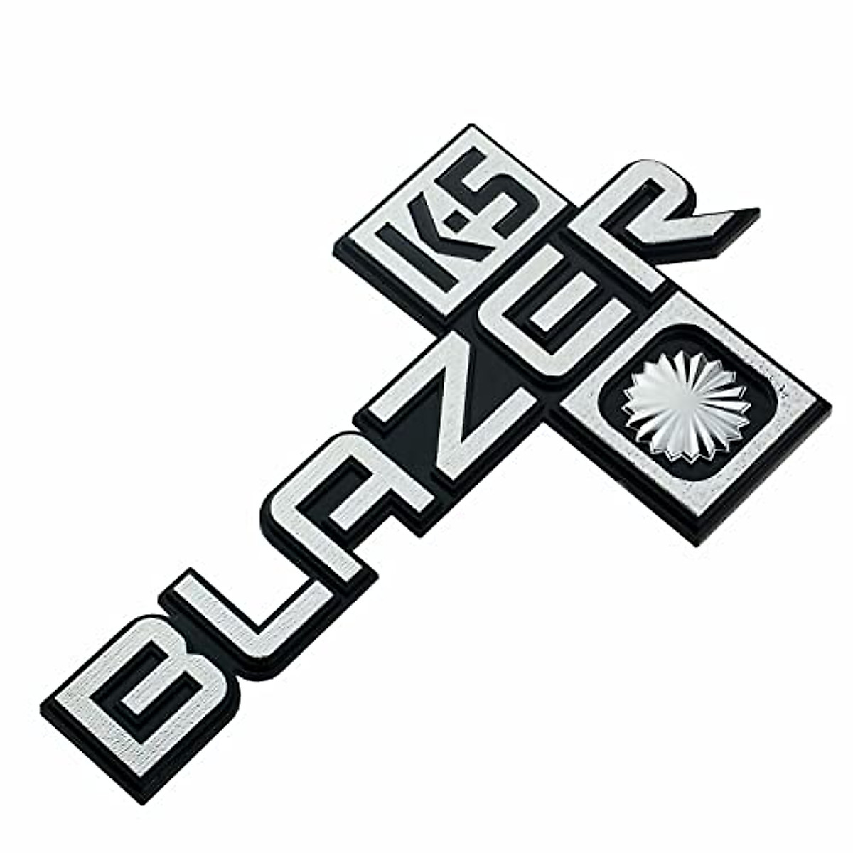 Set of 2 K5 Blazer Front Fender Emblem 3D Logo Badge Replacement for 1981-1987 Blazer Truck Models 14051844 (Silver Black)