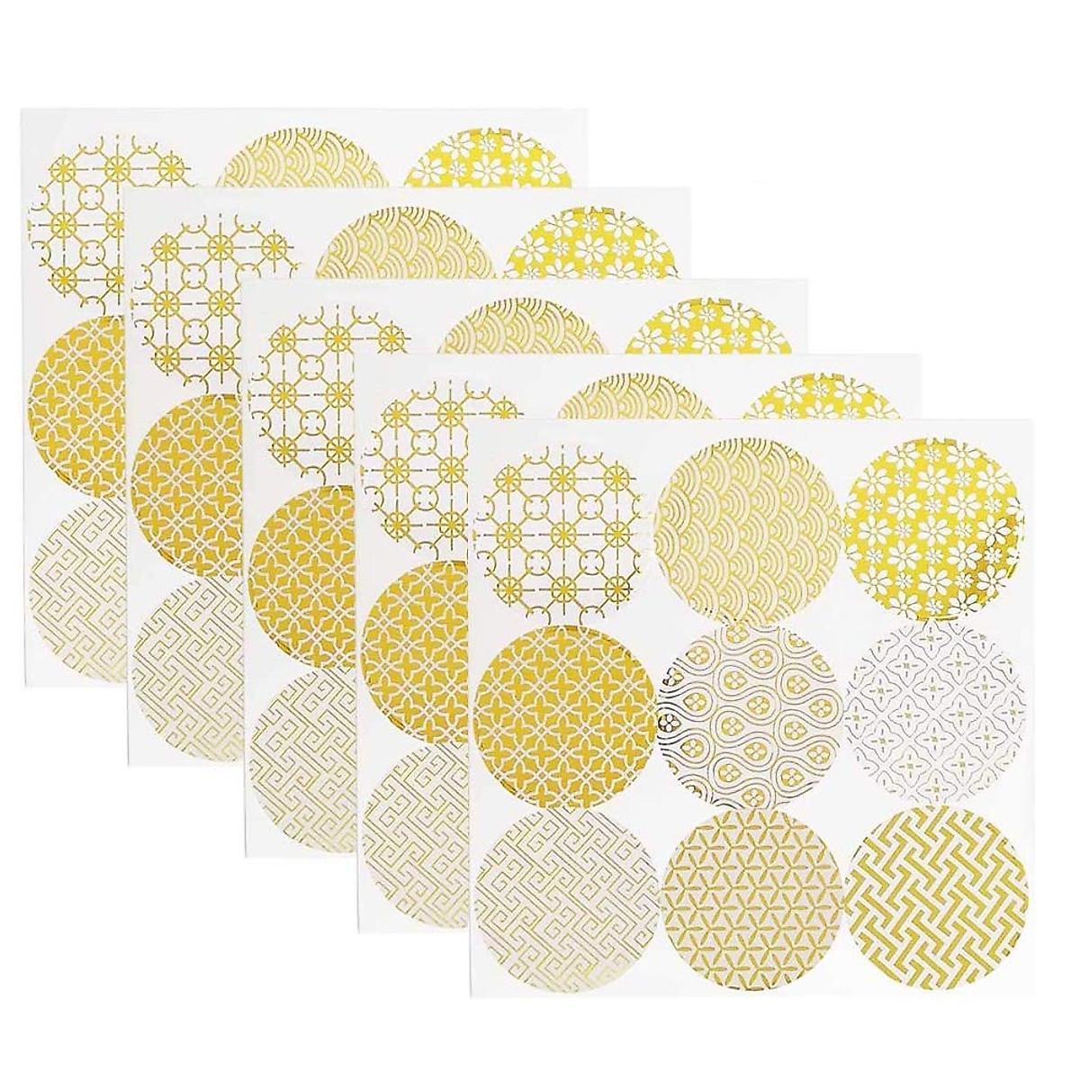 30 Sheets Decorative Gold Circle Envelope Seals Stickers Self-Adhesive Universal Sealing Stickers Gift Boxes Stickers Label Stickers