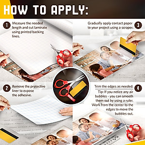 Clear Contact Paper 13.5 x 5ft/Roll - Multipurpose 2 Pack Self Adhesive Rolls