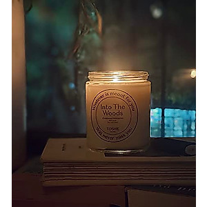 Into The Woods | Cedarwood and Lemon Grass Organic Essential Oils, Winter Highly Scented Hand Poured Soy Candles For Home | 8oz Clear Jar, 40 Hour Burn Time, Made in the USA (In to The woods)