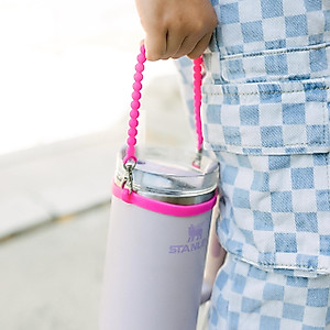 Ryan & Rose Water Bottle Handle - Water Bottle Sling, Carrier, Holder with strap - Soft Durable Silicone - Fits Most 8-40oz Bottles - Compatible Stanley Cup Accessories (Warrior)