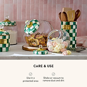 MACKENZIE-CHILDS Courtly Check Enamel Utensil Holder, Cute Holder for Utensils