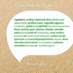 Hello Vegan Fluoride Free Toothpaste, Super Fresh Spearmint, Naturally Whitening Toothpaste, Hemp Seed Oil + Coconut Oil, Helps Remove Plaque, No SLS/Sulfates, 4 Ounce