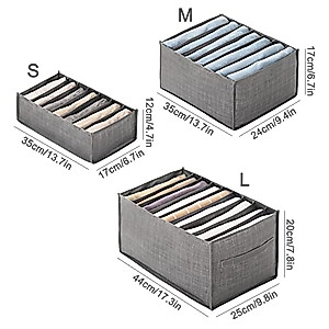 SLDHFE Wardrobe Clothes Organizer 7 Grid, Non-Woven Fabric Closet Drawers Storage Organizers for Jeans Pants Baby Bra Underwear Shirt Folded Sweater Clothing (M)
