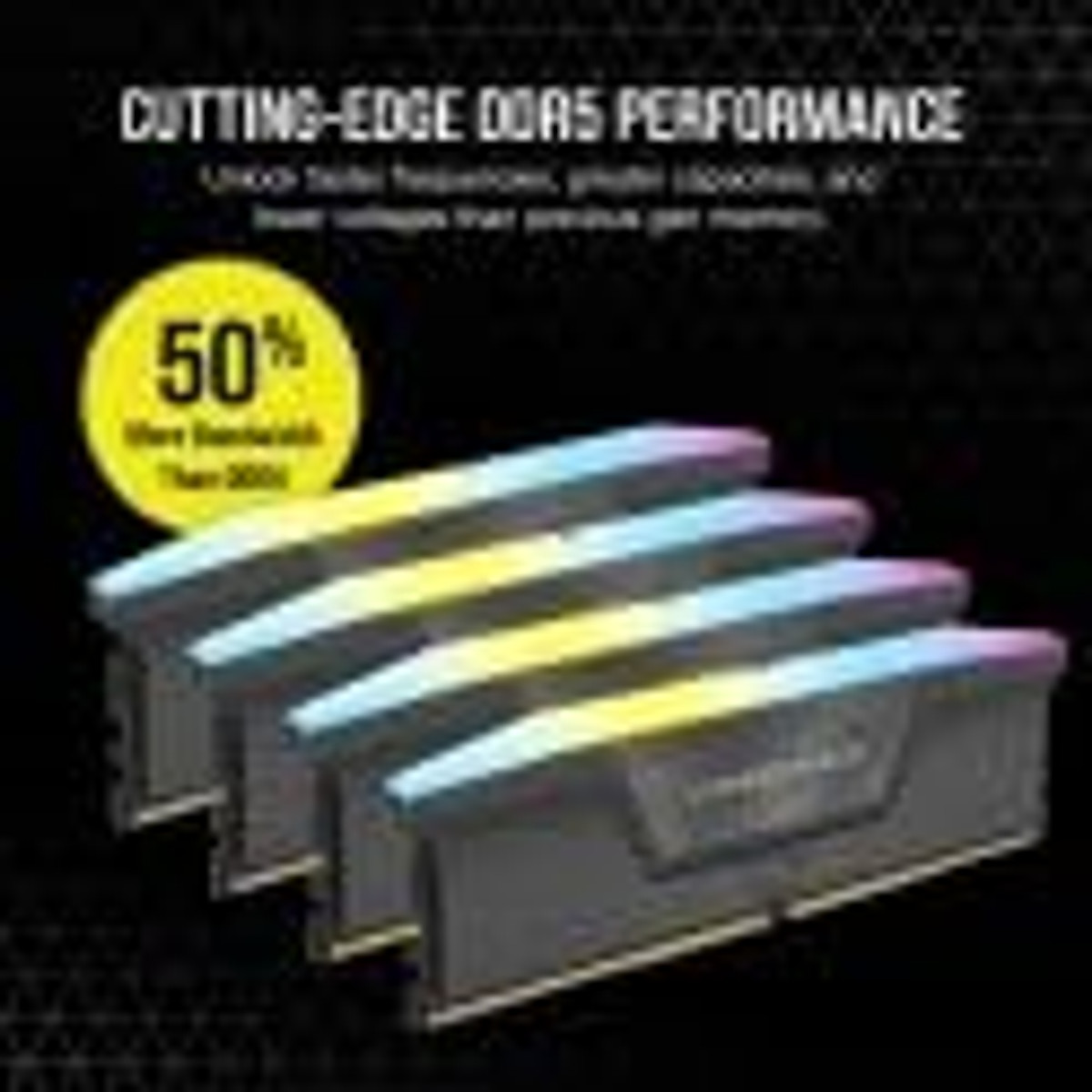 CORSAIR VENGEANCE RGB DDR5 64GB (4x16GB) DDR5 5600MHz CL36 AMD EXPO Intel XMP iCUE Compatible Computer Memory – Gray (CMH64GX5M4B5600Z36)