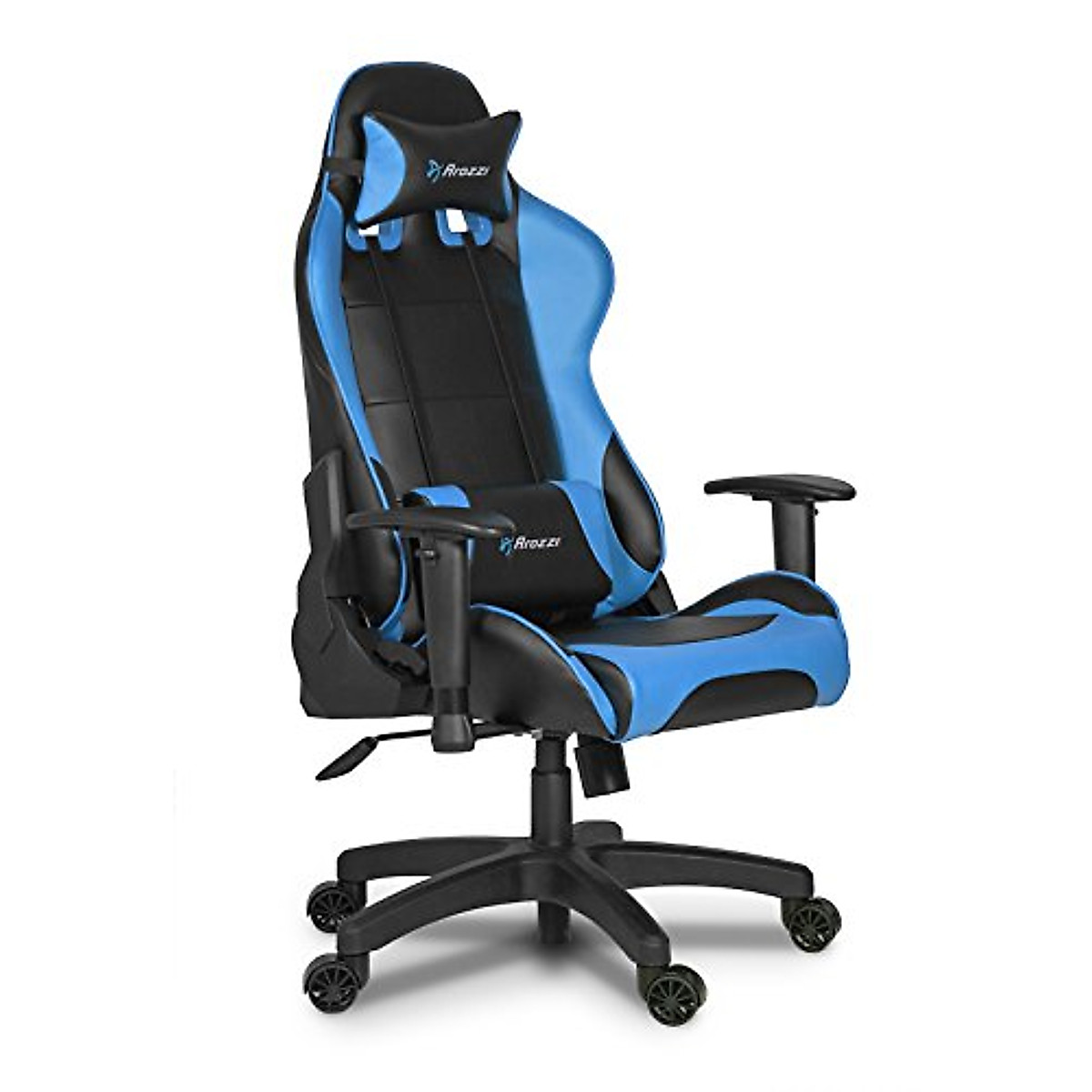 Arozzi Verona Junior Gaming Chair for Kids with High Backrest, Recliner, Swivel, Tilt, Rocker and Seat Height Adjustment, Lumbar and Headrest Pillows Included - Blue