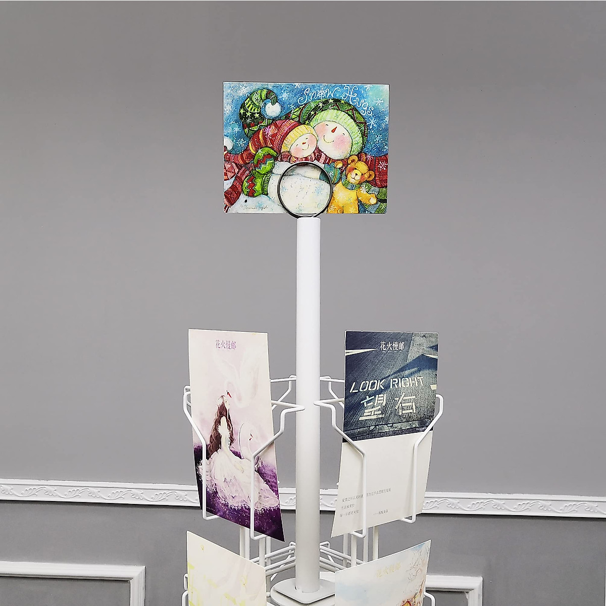 FixtureDisplays? 24-Pocket 5.5" Wide Pocket (Fits 5x7") Vertical Spinning Greeting Holiday Card Rack Greeting Card Display Floor Stand Pocket Size: 5.8"Wide X 8"High, 24 Pockets. 11703-WHITE-FBA