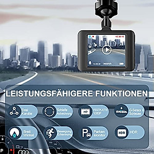 Dash Camera for Cars, Dash Cam 1080P Full HD Dual, 32G SD Card, Dashcam 170 Wide Angle 2.4" LCD Display, Super Night Vision, G-Sensor, Parking Monitor, WDR, Loop Recording