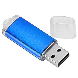 Kafuty-1 USB 2.0 Flash Drive,Storage Memory Stick Pen Drives with Transparent Cover,Portable Thumb Drives Flash Drive for Window2003/XP/Vista/7/8/10/ OS X/Linux,Blue(1GB)