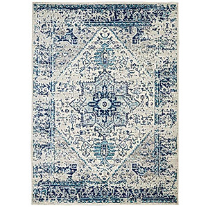 Nourison Tranquil Persian Ivory/Light Blue 4' x 6' Area -Rug, Easy -Cleaning, Non Shedding, Bed Room, Living Room, Dining Room, Kitchen (4x6)