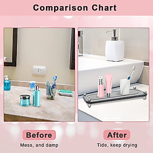 Coldairsoap Instant Dry Sink Organizer, kitchen Bathroom Sink Fast Drying Stone, Water Absorbing Stone Tray For Sink With 1Pcs Soap Rack(Grey)