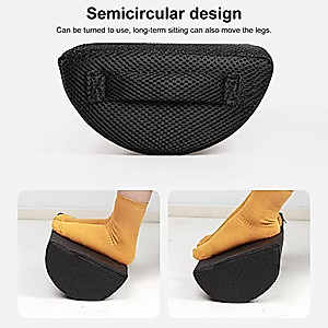 Foot Rest for Under Desk at Work, Fast Rebound Semicircular Memory Foam Foot Pillow Cushion for Knees, Lower Back and Lumbar Support, Comfortable Ergonomic Design Foot Stool Fatigue&Pain Relief Black