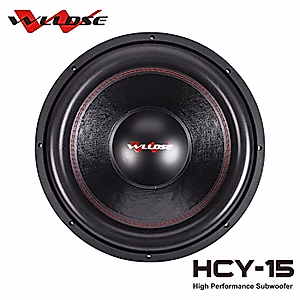 WLLDSE 15 inch 3600 Watt Peak Momentary Power Dual 2 Ohm Car Subwoofer, Black