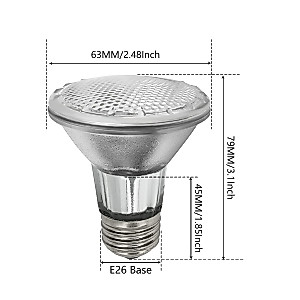 Par20 Bulbs, 2 Pcs 120V 50W Par20 Flood Light Bulbs, E26 Medium Base Long Lasting Life High Output Reflector Flood Lights -Warm Light
