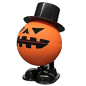 Wind Up Hopping Jumping Jack-O-Lantern Pumpkin With Top Hat Halloween Party Favor 2 Pack