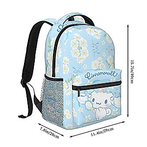DIEZ Cartoon Cinnamoroll Backpack Blue The Puppy Looks In The Mirror Daypack Laptop Shoulder Travel Sports Hiking Camping Bag Women