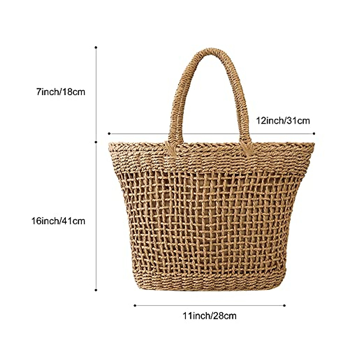 Give yibao Summer Rattan Bag for Women Handmade Woven Mini Straw Totes Bags Retro Shoulder Bag with Inner Pocket Shoulder Bag
