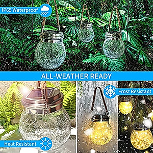 XRR Solar Lantern, 2 Pack 30 LED Halloween Christmas Outdoor Hanging Lanterns Waterproof Solar Lights Garden Decor Decorative Backyard Solar Lanterns for Backyard Fence Pathway (Warm White)