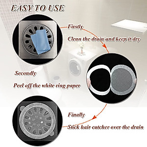 Disposable Shower Drain Hair Catcher, 20pcs Hair Catcher Mesh Stickers Waterproof Hair Catcher Shower Drain Floor Sink Strainer Filter Mesh (20pcs White)