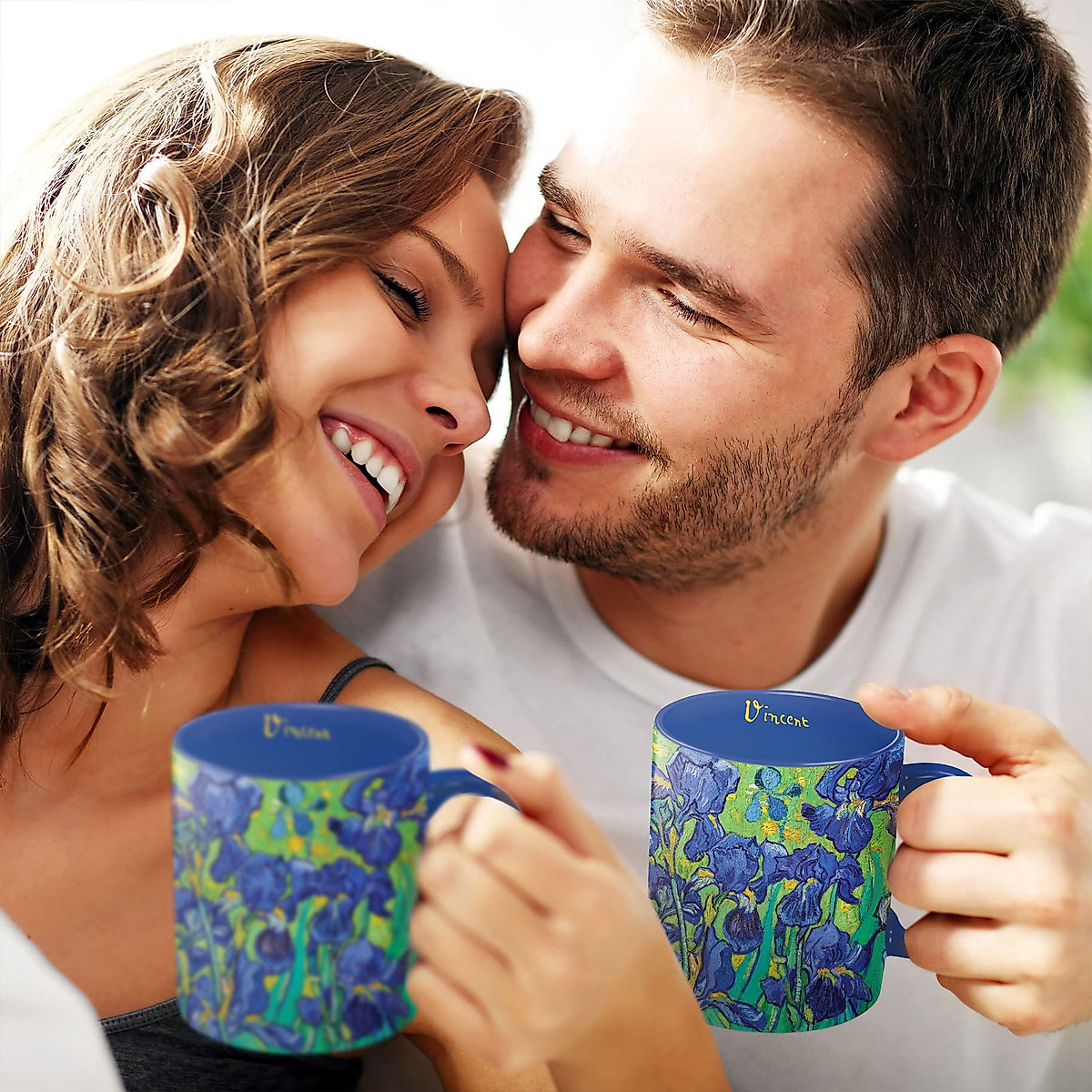 RainCaper Van Gogh Irises Large Porcelain Fine Art Coffee and Tea Mug for Home and Office, 11 Oz, Dishwasher and Microwave Safe