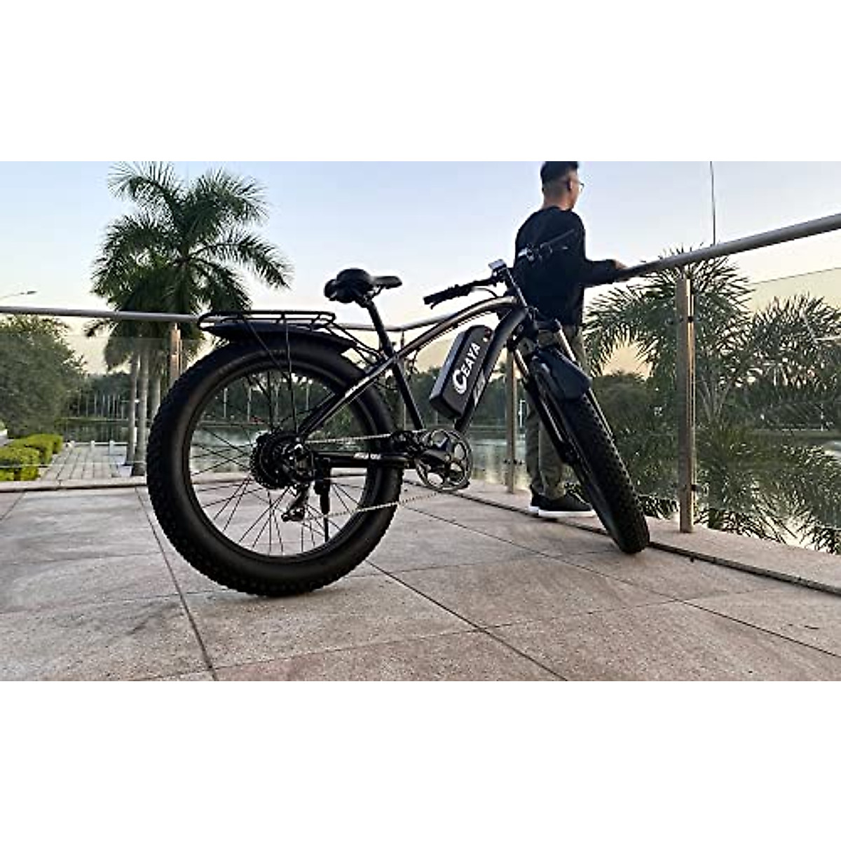 CEAYA Electric Bike Adults,1000W 48V 17Ah Battery 26'' Fat tire Electric Bicycle,7-Speed,Up to 40 Miles,Snow Beach Mountain E Bike