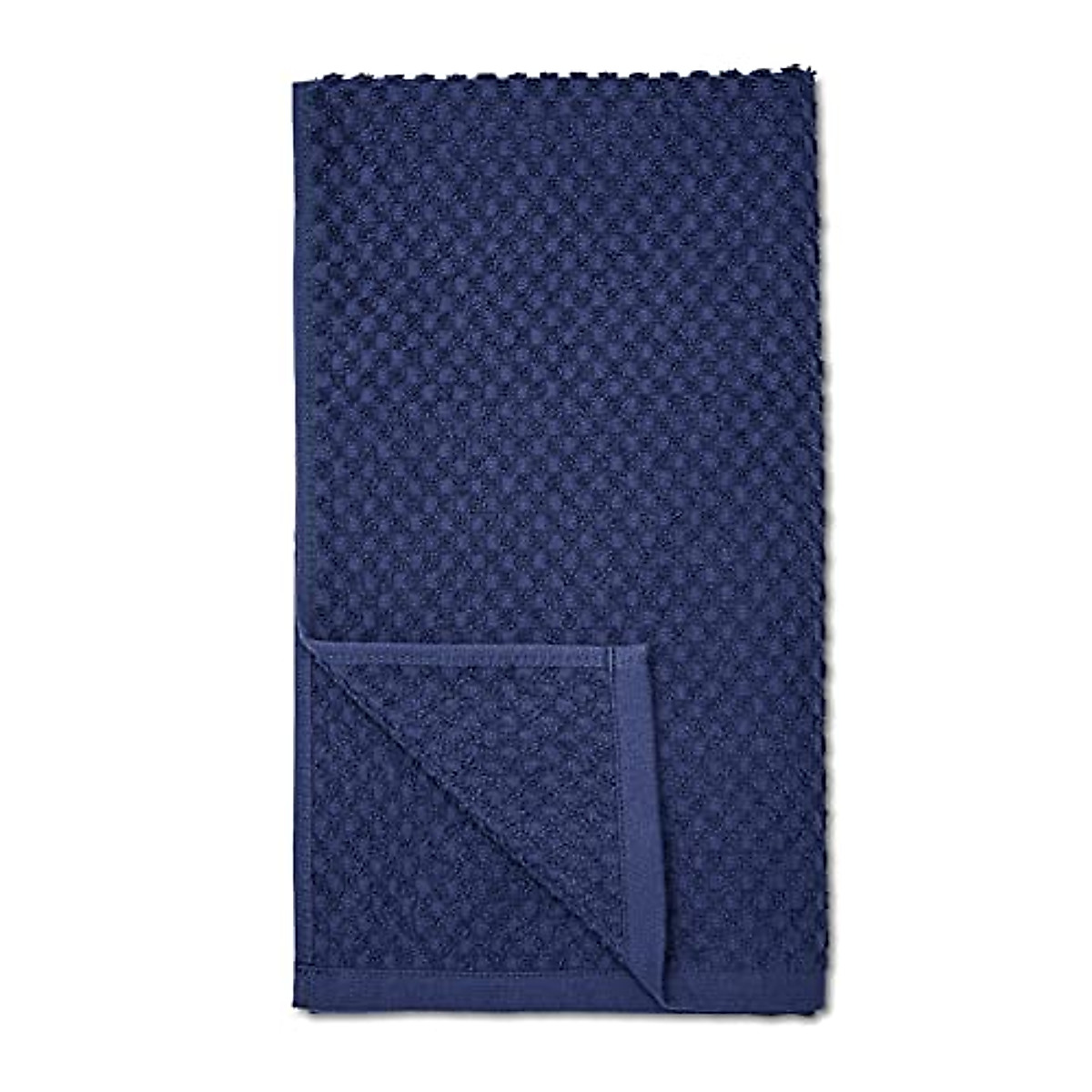 Amazon Basics 100% Cotton, Soft & Absorbent, Popcorn Texture Terry Kitchen Dish Towels, 28"L x 16"W, Navy Stripe, Pack of 4