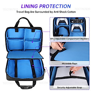 TECTINTER Carrying Case for PS5, Protective Travel Bag for PS 5 Console Controller, Large Capacity Storage Case Compatible with Playstation 5 Games Accessories Disk Digital Edition, Black
