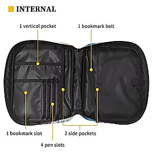 Suobstales Watercolor Horse Print Bible Cover for Women Men Bible Case Bible Bags Study Book Cover with Handle and Pocket Carrying Bible Holder Church Tote Bags