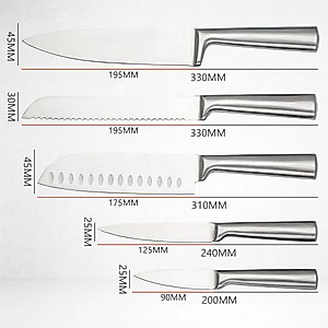 Vvinjinwujin 5 pieces ultra-sharp kitchen knife set - stainless steel knife set, chef's knife set, precise cutting, ergonomically designed, essential for the kitchen, very suitable for home cooking