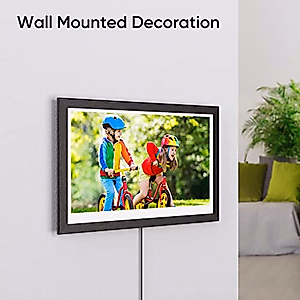2023 FRAMEO 15.6’’ Large Digital Picture Frame with 1920x1080P FHD IPS Touch Screen, Up to 128GB Wooden WiFi Electronic Photo Frame Wall Mountable Easy Setup to Share Photos Videos Instantly Anywhere