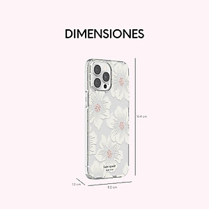 kate spade new york Protective Hardshell Case for iPhone 13 Pro Max - Hollyhock Floral Clear