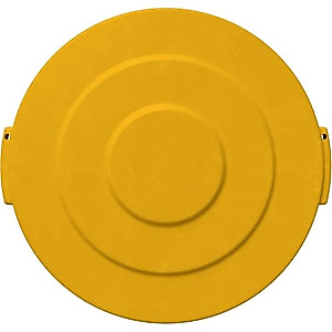 SPARTA Bronco Trash Can Lid, Round Waste Container Cover, Polyethylene, 10 Gallons, Yellow, (Pack of 6)