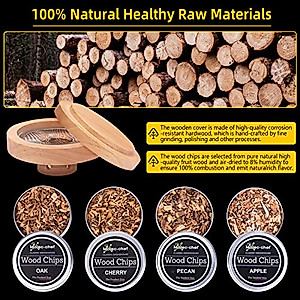 Cocktail Smoker Kit with Torch, 4 Kinds of Wood Chips for Drink Smoker Infuser Kit, Bourbon/Whiskey Smoker Accessories, Old Fashioned Smoker Kit as Ideal Gifts for Men, Dad, Husband