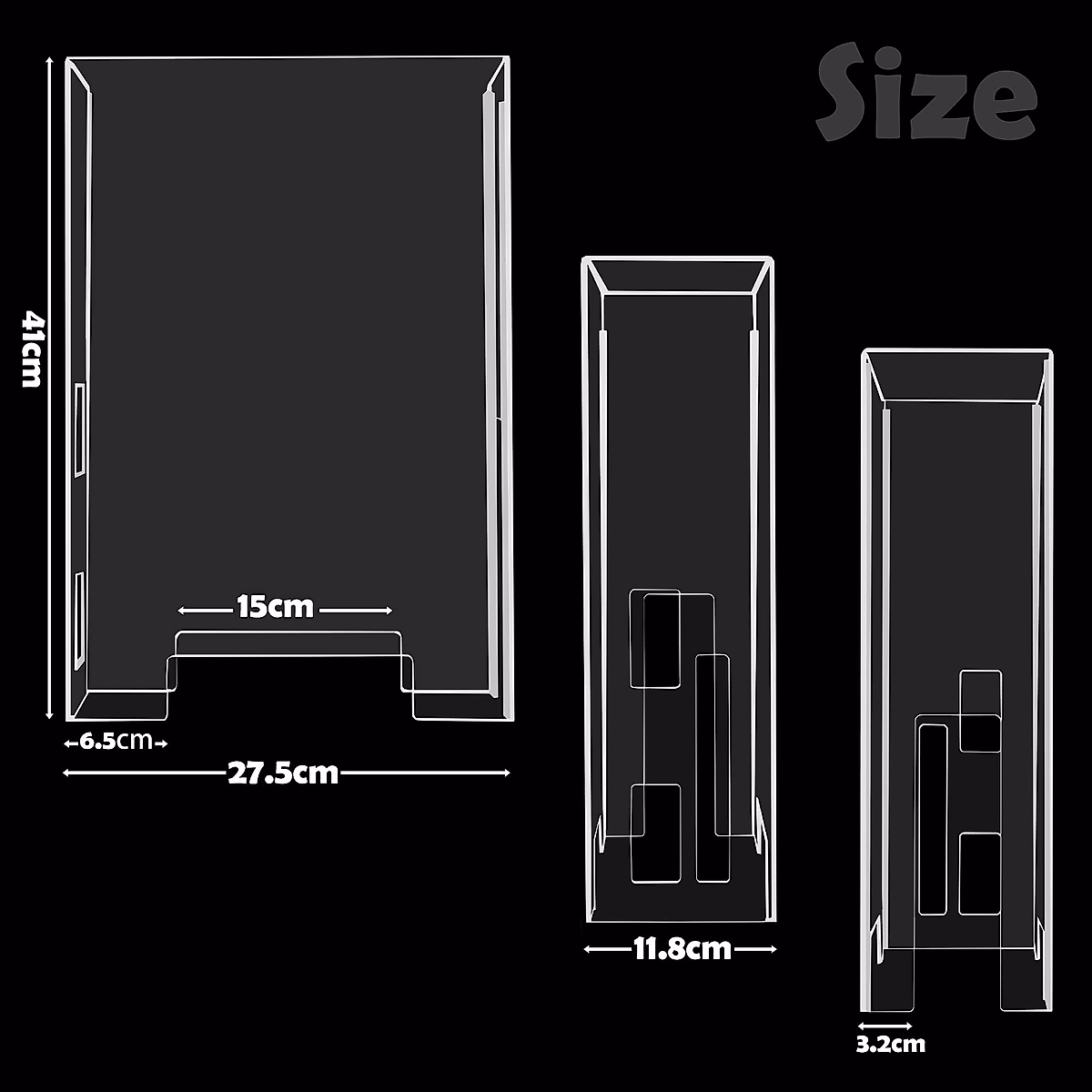 Acrylic Protective Case for PS5 Console, Transparent Plexiglass Dust Cover Case Custom Designed for PlayStation 5 Console Disc Edition, Precise cutting of easy-to-access Cable Ports