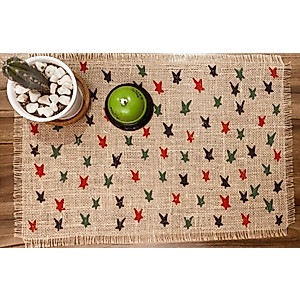 meditroia Holiday Tabletop & Kitchen-Primitive Star Jute Placemat Set of 6,
