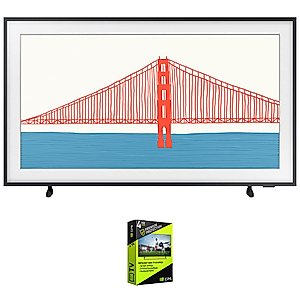 SAMSUNG QN55LS03AA 55 Inch The Frame QLED 4K Smart TV Bundle with Premium 4 YR CPS Enhanced Protection Pack