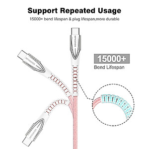 WFVODVER USB-C to Lightning Cable [MFI Certified] 10FT/3M iPhone 12 Nylon Braided Type C Fast Charging Cable Compatible with iPhone 12/12Mini/12 Pro/11/11Pro/11 Pro Max/X/XS/XR/XS MAX (Pink)