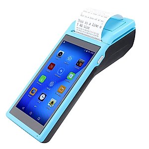 Android POS Terminal Receipt Printer,Handheld Receipt Printers with 5.5- inch Touch Screen support 3G, WIFI, BT3.0 / 4.0 for iBeacon,Quad Core CPU Portable Receipt Print Built-in All-in-One(blue)