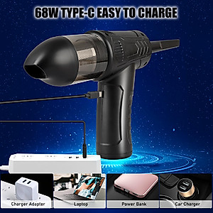 Bsteciar Compressed Air Duster, 3 in 1 Electric Air Duster/Mini Computer Vacuum/Inflat Swim Ring, Portable Handheld Air Blower for Keyboard, Car, Home, 3 Speeds