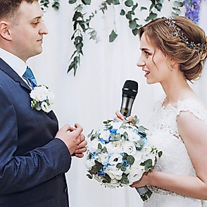 HOTEC UHF Wireless Dual Handheld Microphones with Rechargeable 1/4” Output Mini Portable Receiver for Live Performance Over PA, Mixer, Speaker (H-U26C)