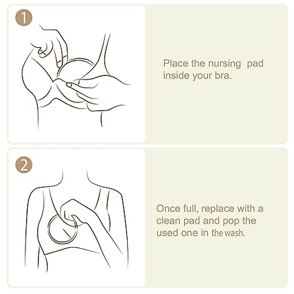 haakaa Reusable Nursing Pads Washable Breast Pads for Leaking Milk Nipple Pads Breast Feeding Essentials with Wash Bag, 8 Pack