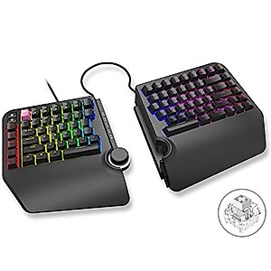 Cloud Nine ErgoTKL Ergonomic Tenkeyless Mechanical Keyboard for PC – Kailh White – TKL RGB Backlit Ergo Split Key Board