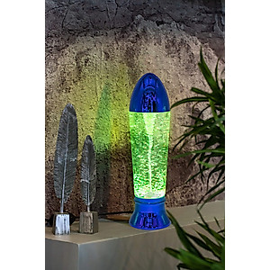 YAKii Tornado Lamp 10.5" LED Color Changing,Tornado Maker, Room Decor,Battery/USB Cable Operated Blue