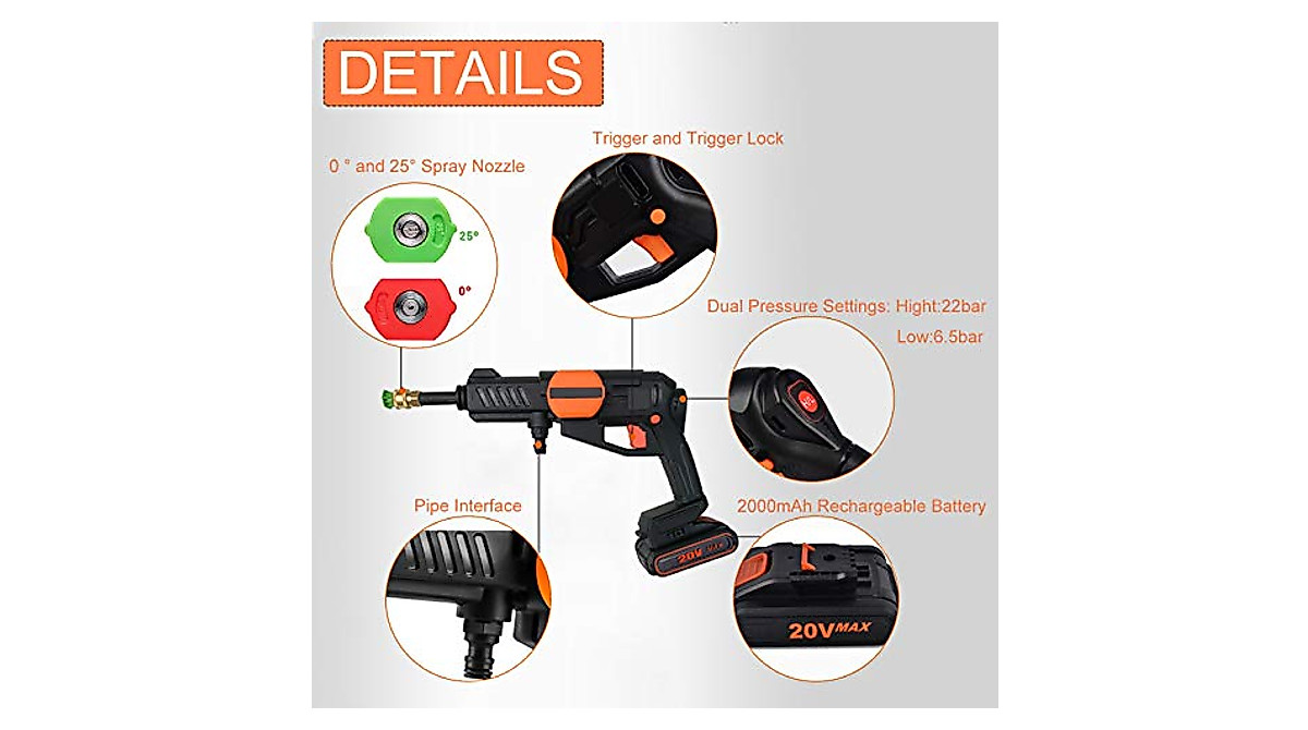 20V Cordless Power Cleaner Kit – Portable Car & Garden Water Pressure