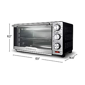 Gourmia GTF7350 6-in-1 Multi-function, Stainless Steel Air Fryer Oven - 6 Cooking Functions - Fry Basket, Oven Rack, Baking Pan & Crumb Tray, Included + Recipe Book