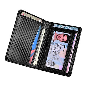 SparkMark Minimalist RFID Wallet for Men and Women | Slim Bifold Credit Card Holder Wallet | Men's Business Card Case | Genuine Leather Front Pocket wallet with Gift Box